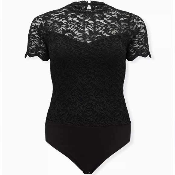 torrid | Tops | Torrid Black Lace Sexy Body Suit 2 Xxl Short Sleeve ...